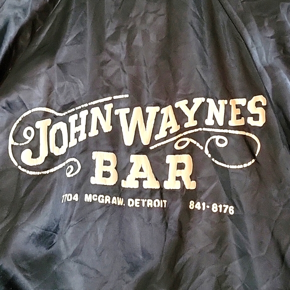 Hartwell | Jackets & Coats | Vintage John Waynes Bar Black Satin Jacket ...